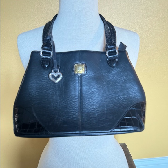 Brighton | Bags | Brighton Small Leather Satchel Braided Handle Straps ...